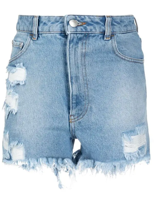 Gcds Ripped Denim Shorts