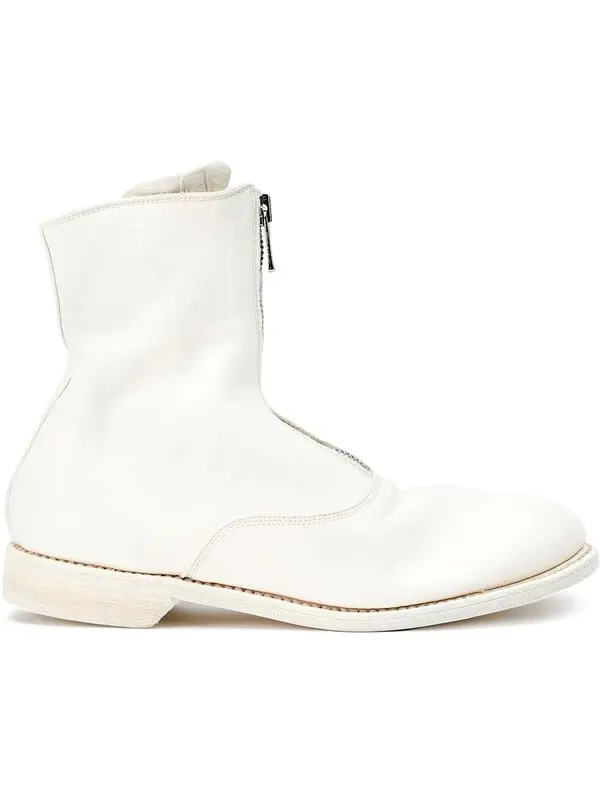 Guidi Zipped Ankle Boots - White