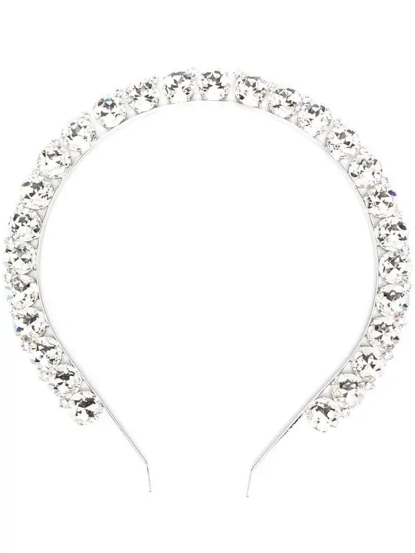Alessandra Rich Crystal-Embellished Headband In Silver - 20  display picture 1
