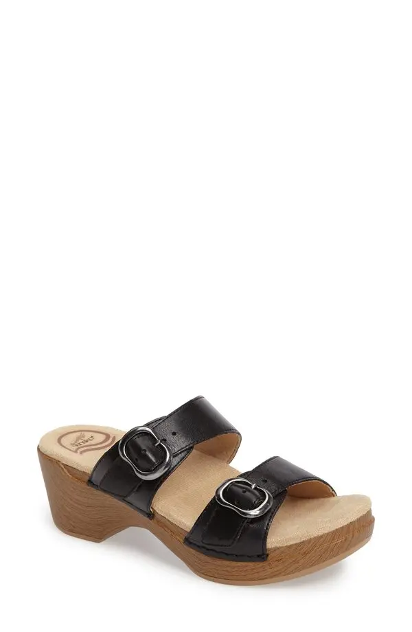 Dansko Sophie Slide Sandal Black Editorialist