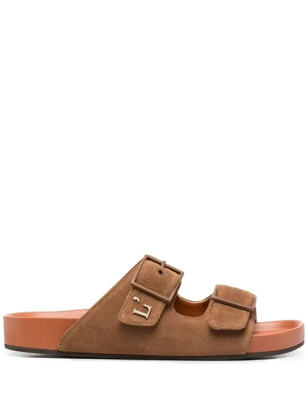 Buy L' AUTRE CHOSE Logo-plaque Suede Sandals - Brown At 14% Off ...