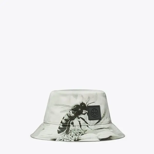 Tory Burch Printed Bucket Hat - Gray Bee