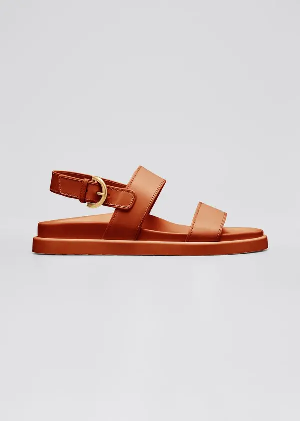 Gianvito Rossi Bilbao Sporty Napa Slingback Sandals In Cuoio 50