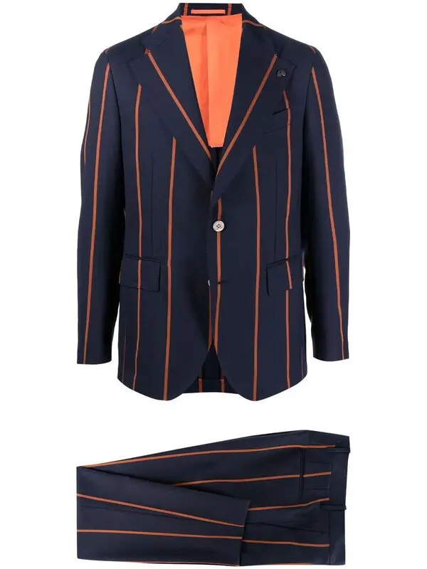 Gabriele Pasini Two-Tone Pinstripe Suit In Blue - 37% Off