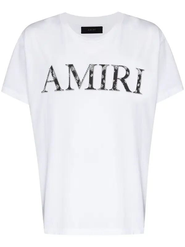 Amiri Bandana Ogo Print T-Shirt In White - 48% Off