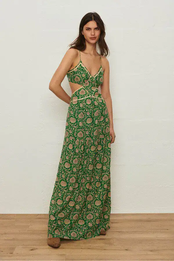 bash green maxi dress Bash Paris Hambrie dress in greem – HARPERS EMPORIUM