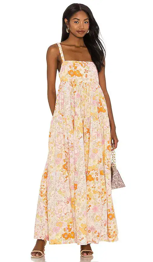 free people park slope maxi dress in Bluebell Combo Free People Park Slope Maxi