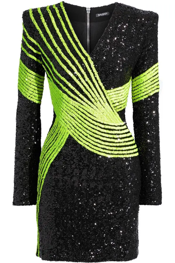 balmain neon dress Balmain
