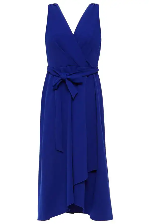 dkny cobalt blue dress DKNY Women's Sleeveless Gathered Midi A-Line Dress in Indigo main image 0