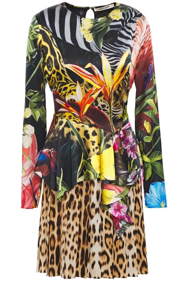 animal print peplum dress Phoebe Animal Print Peplum Dress S/M  OMNIA