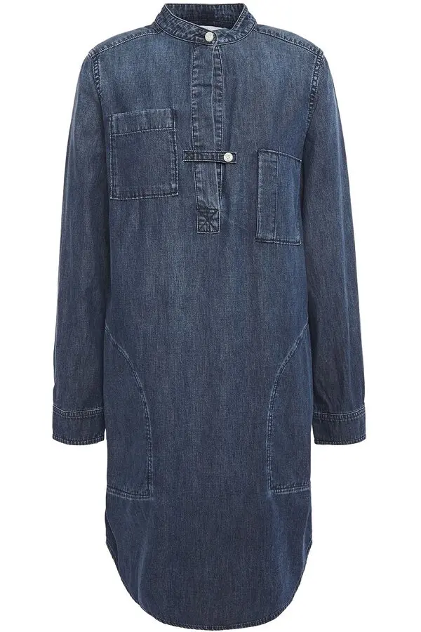 Current/Elliott The B50 Denim Mini Shirt Dress Size In Mid Denim - 80% Off  | Editorialist