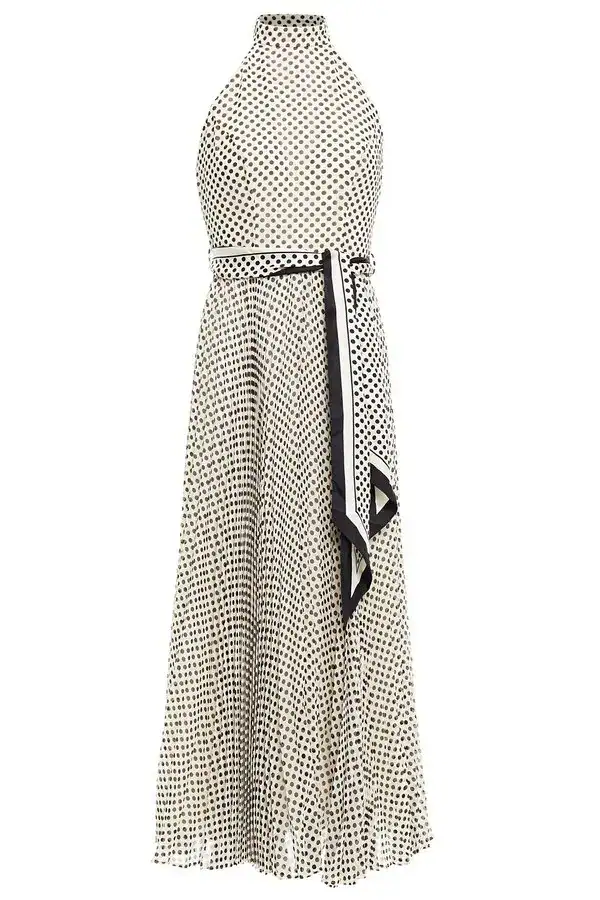 Zimmermann Sunray Picnic Belted Polka-Dot Crepe Midi Dress Size In Black -  53% Off | Editorialist
