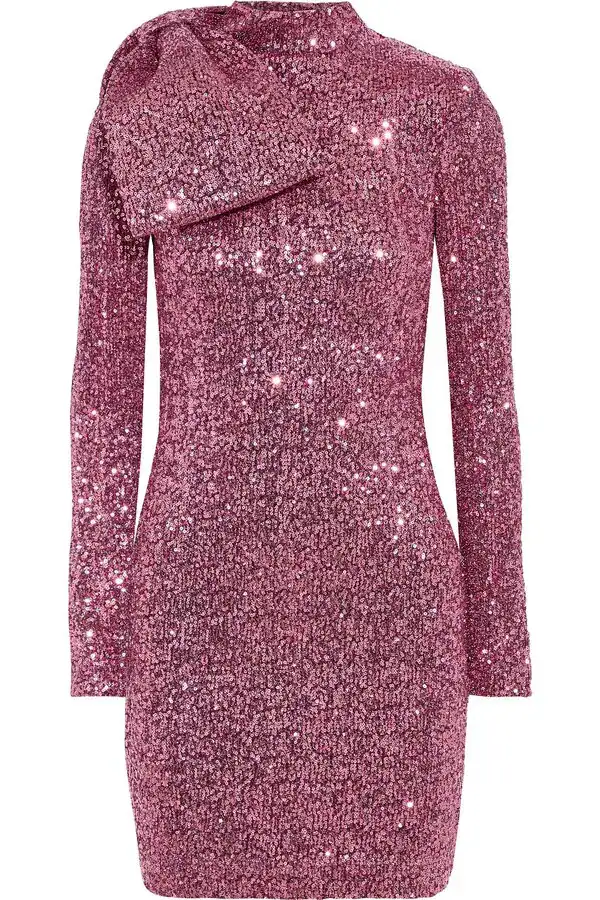 chinese dress ladies Gen Z Love Sequin Knit Mini Dress Pink