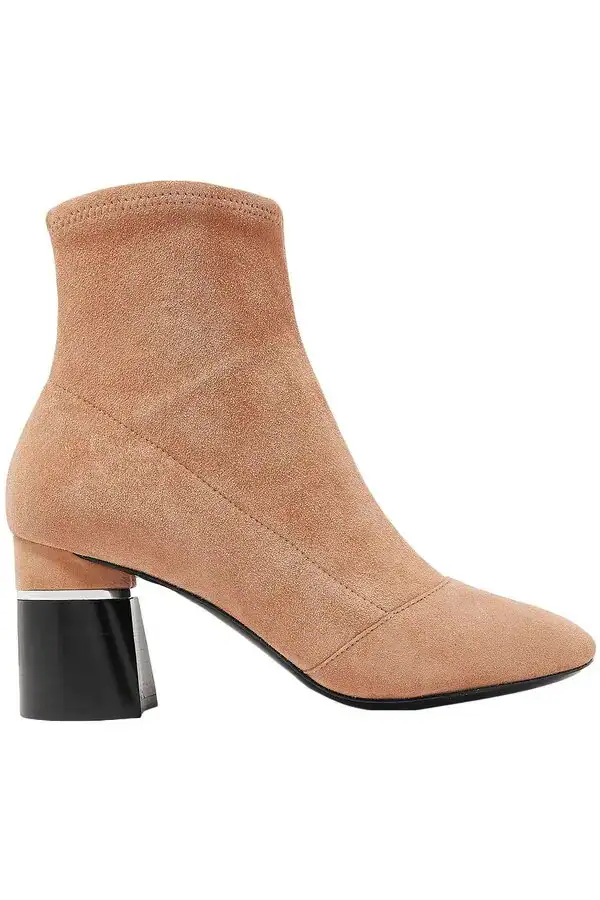 Phillip Lim Drum Stretch-Suede Ankle Boots In Sand 85% Off