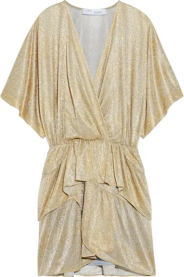 Iro Paris Wide Wrap-Effect Lurex-Jacquard Peplum Mini Dress In Gold - 70%  Off | Editorialist