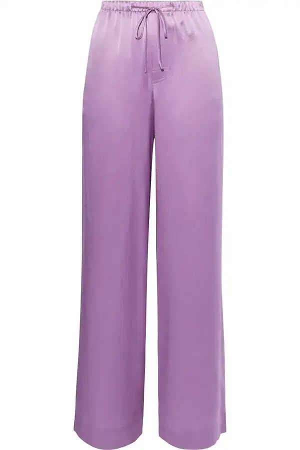Vince Silk-Satin Wide-Leg Pants In Lavender - 57% Off | Editorialist