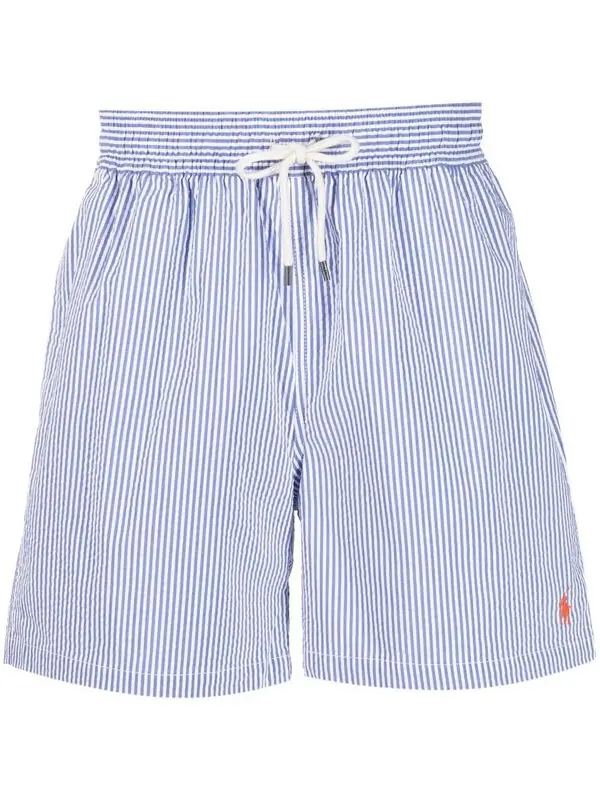 Ralph Lauren Striped Swim Shorts - Blue