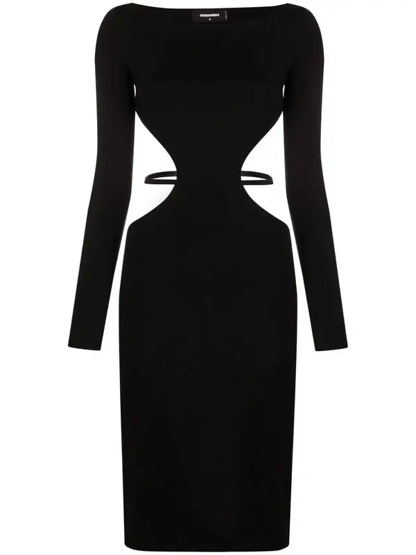 Dsquared2 Long-sleeve Midi Dress With Cut-out Detailing