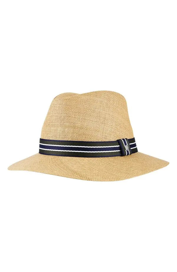 Tropical Paul Smith Straw Trilby Hat Barbour Rothbury Paper Straw