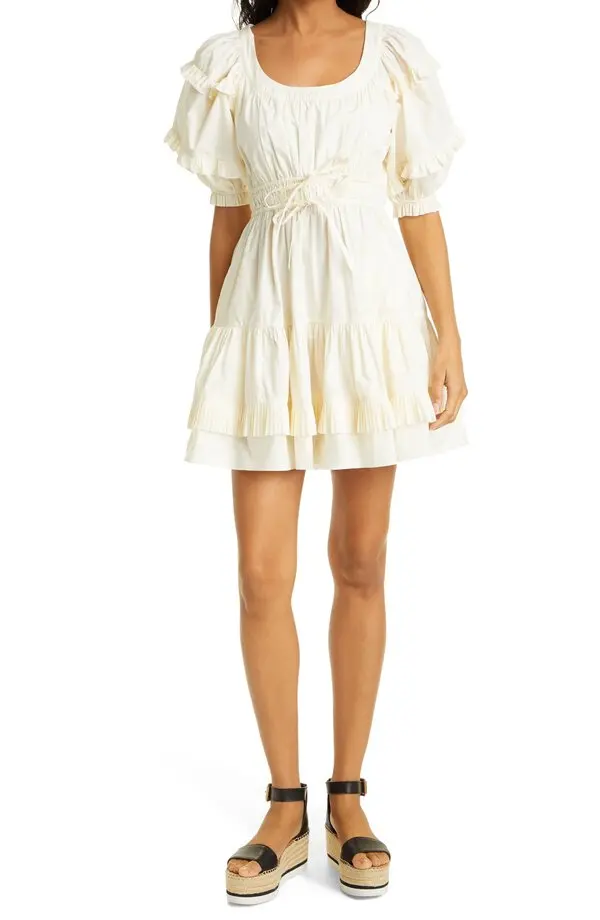 cotton babydoll dress Smocked Babydoll Dress