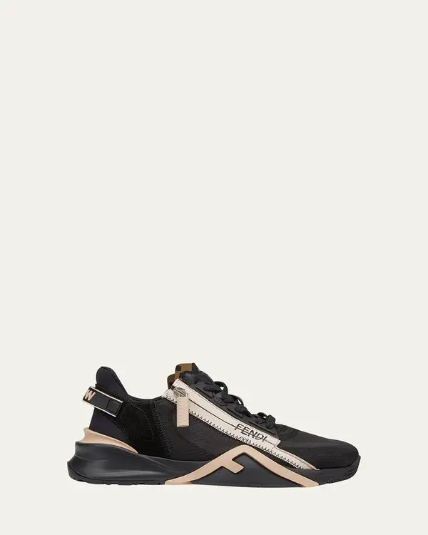 Fendi Flow Side-zip Trainer Sneakers - Black