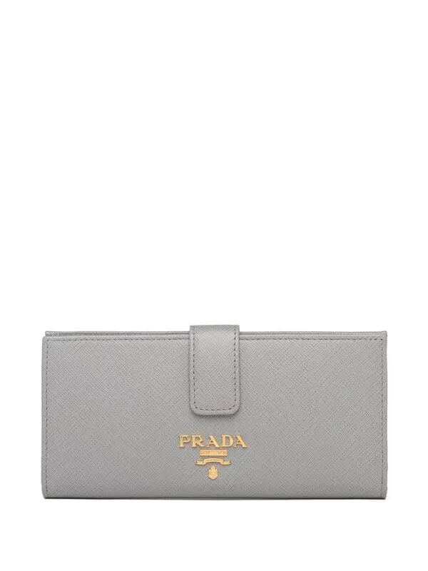 Prada Lettering Logo Wallet - Grey | Editorialist