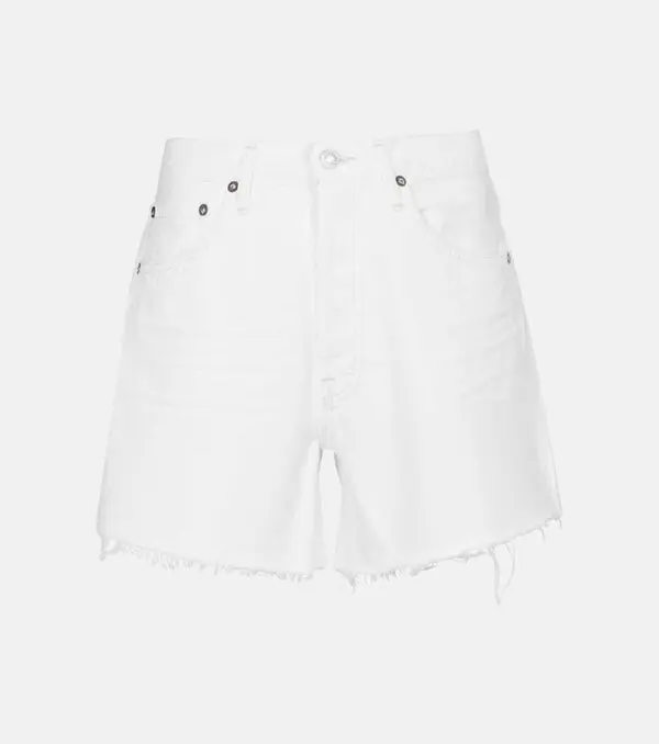 AGOLDE Parker Mid-rise Denim Shorts - White