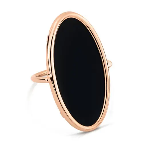 Ginette Ny Ellipse Onyx Ring - Black | Editorialist