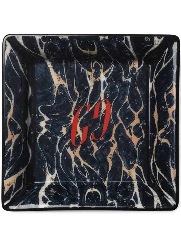 Gucci Marble-print Logo Tray