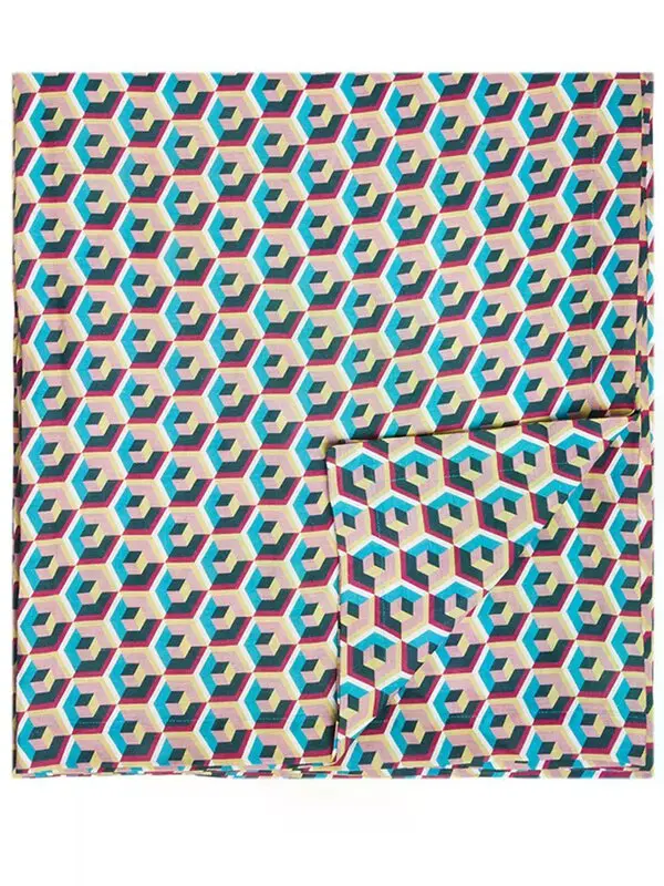 La DoubleJ Geometric-print Tablecloth - Pink