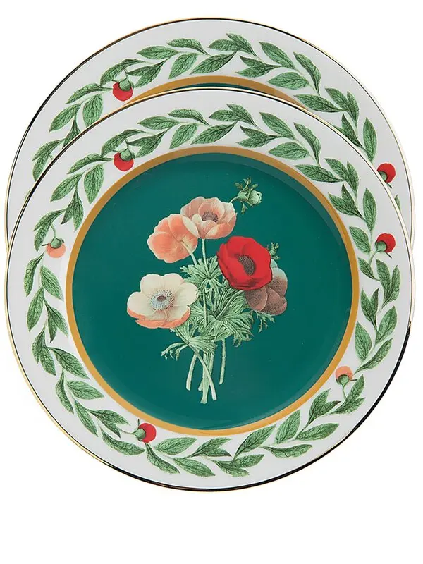La DoubleJ Posie Dessert Plates - Green