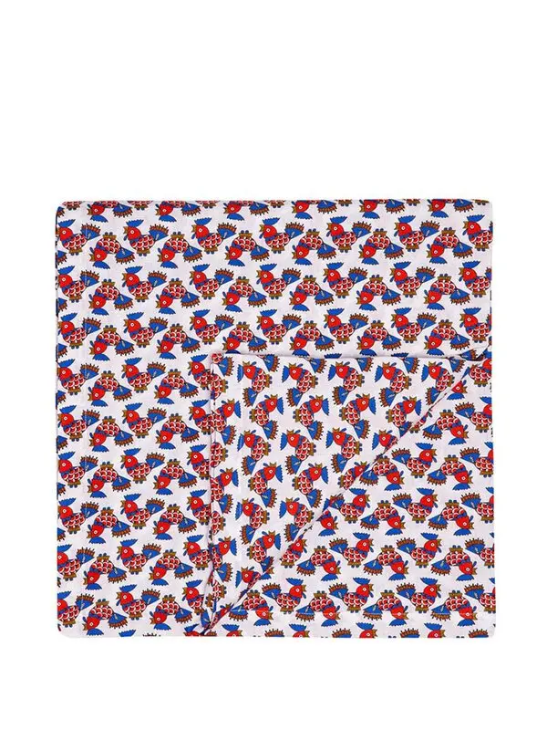 La DoubleJ Fish-print Large Tablecloth - White