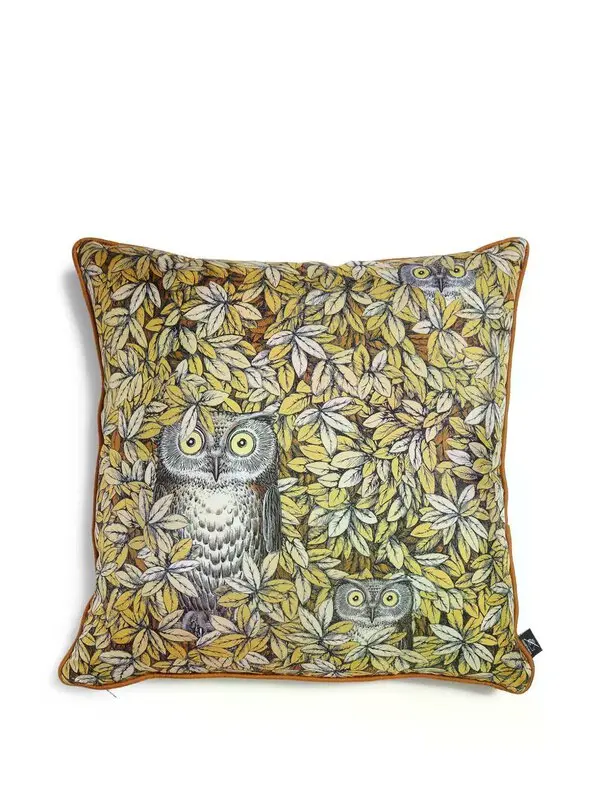 FORNASETTI Civette Silk Cushion - Yellow