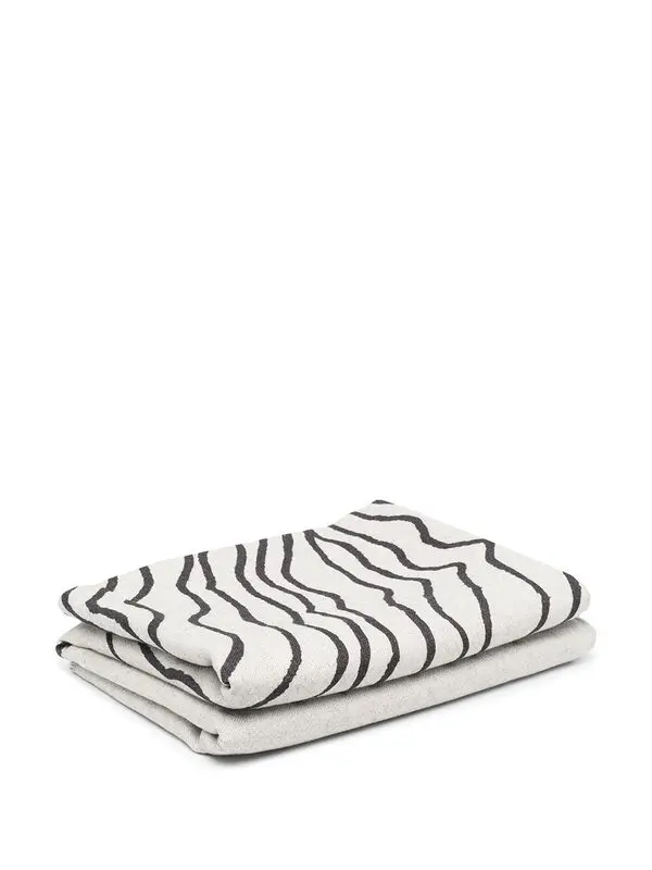 FORNASETTI Graphic-print Fringed Throw - White