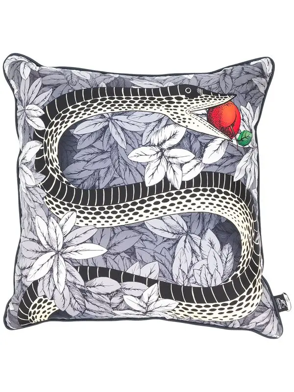 FORNASETTI Peccato Originale Silk Cushion - Grey