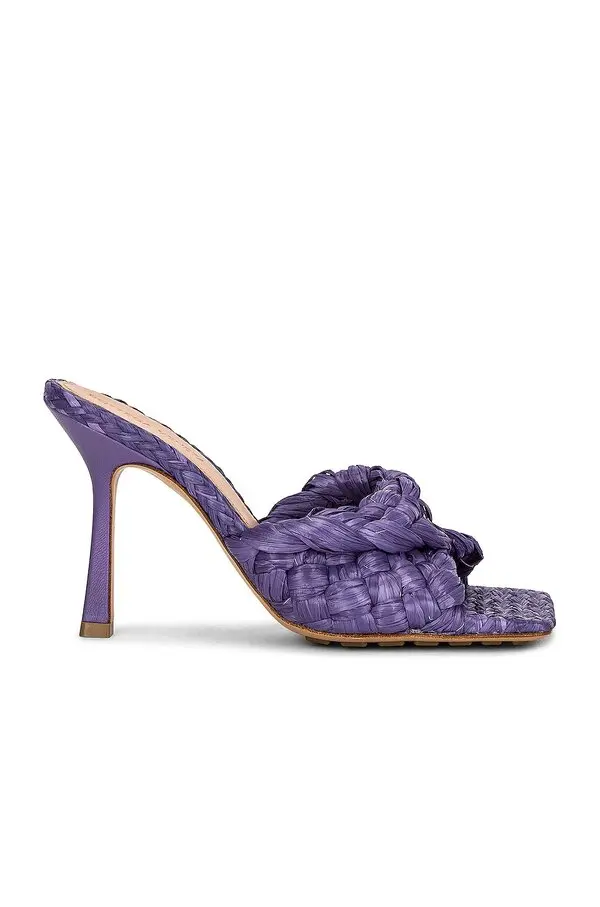 Bottega Veneta Raffia Stretch Mules - Lavender