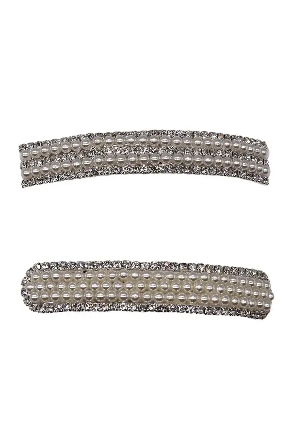 Tasha Assorted 2-Pack Crystal & Imitation Pearl Barrettes  display picture 3