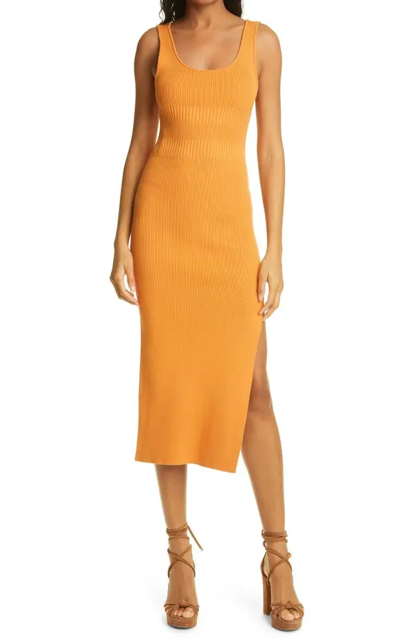 Ronny Kobo Ivana Sleeveless Knit Midi Dress - Burnt Sienna | Editorialist