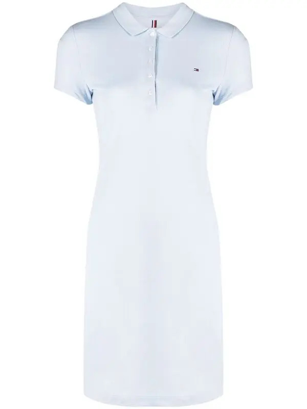 Tommy Hilfiger Ogo-Embroidered Fitted Poo Dress In Blue - 23% Off |  Editorialist