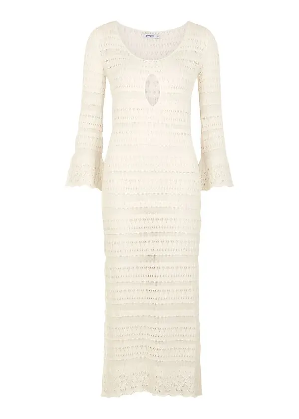 Gimaguas Brigitte Crochet-Knit Midi Dress - White | Editorialist