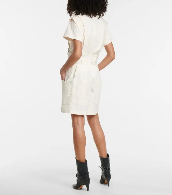 Isabel Marant Effie Linen And Cotton Suspender Shorts - White