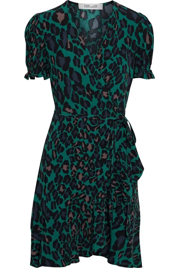 emerald green animal print dress Give Your All Green Leopard Dress – Shop the Mint main image 1