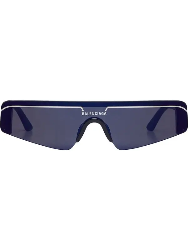 Balenciaga Ski Rectangular-Frame Sunglasses - Blue  display picture 2