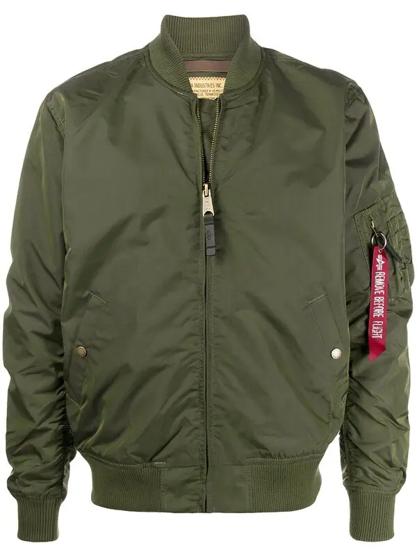Alpha Industries Zipped Bomber Jacket - Green
