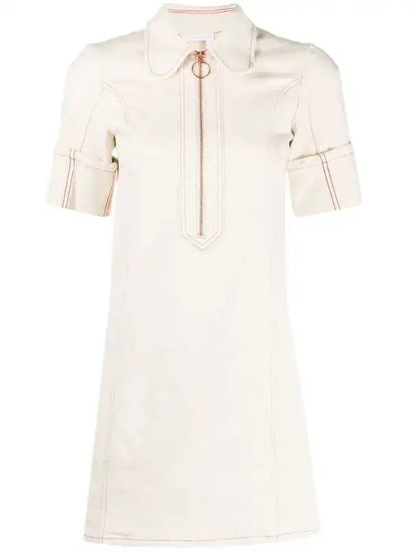 chloe white denim dress Chloe Hoodie Dress