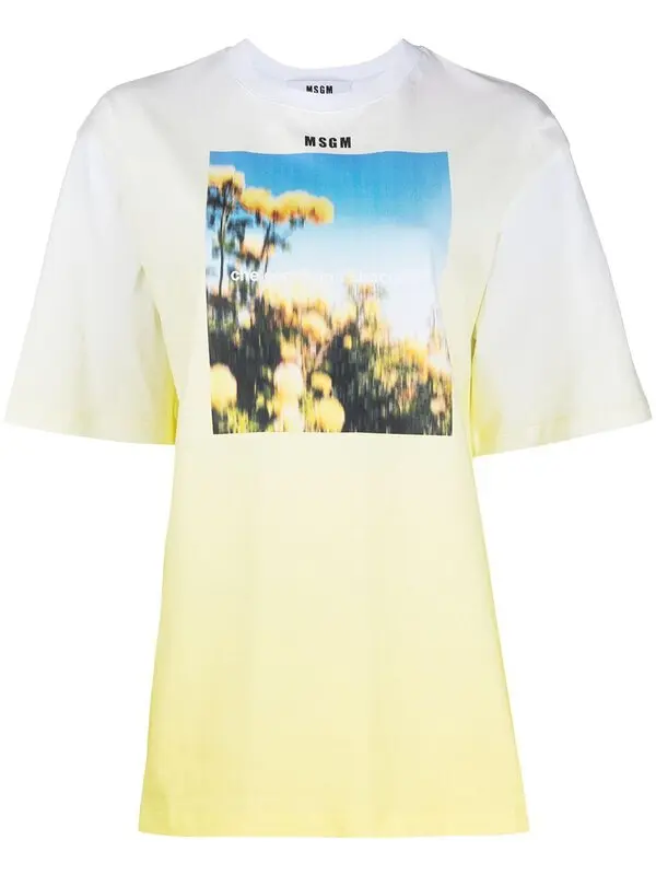 MSGM Graphic Logo-print T-shirt