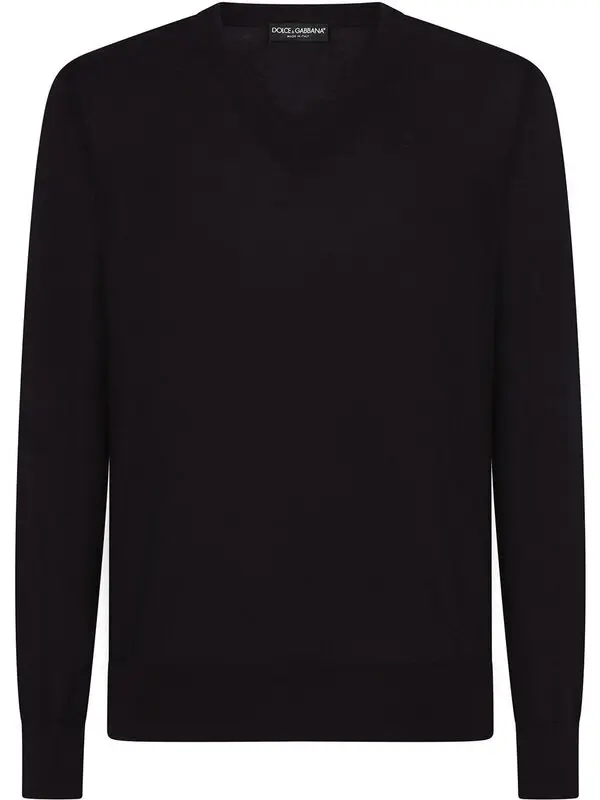 Dolce & Gabbana V-neck Cashmere Jumper - Blue