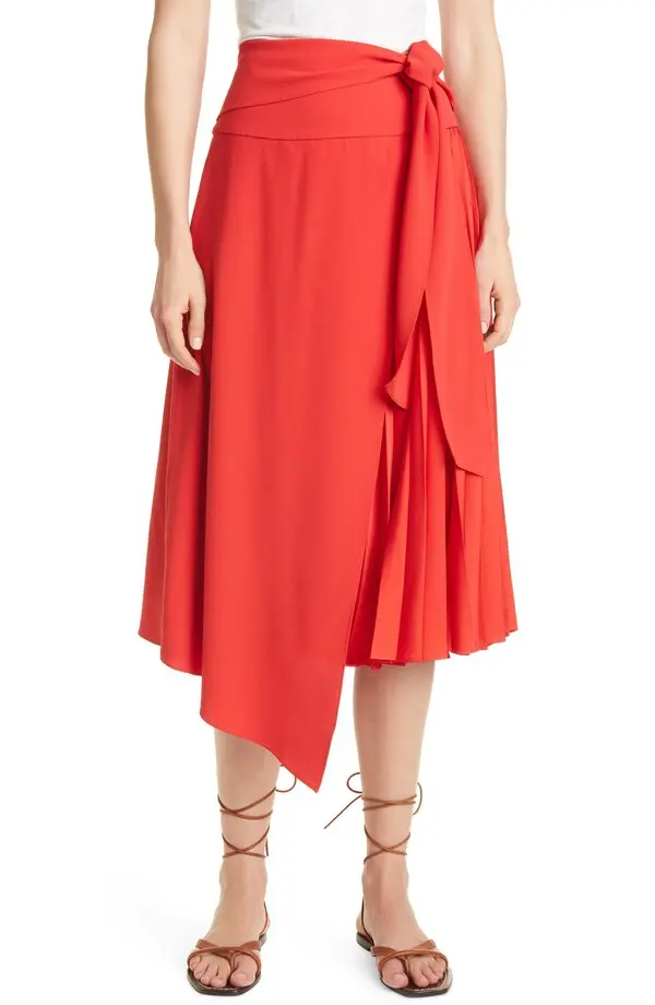 Alice Olivia Alice Olivia Zabana Asymmetrical Pleat Midi Skirt