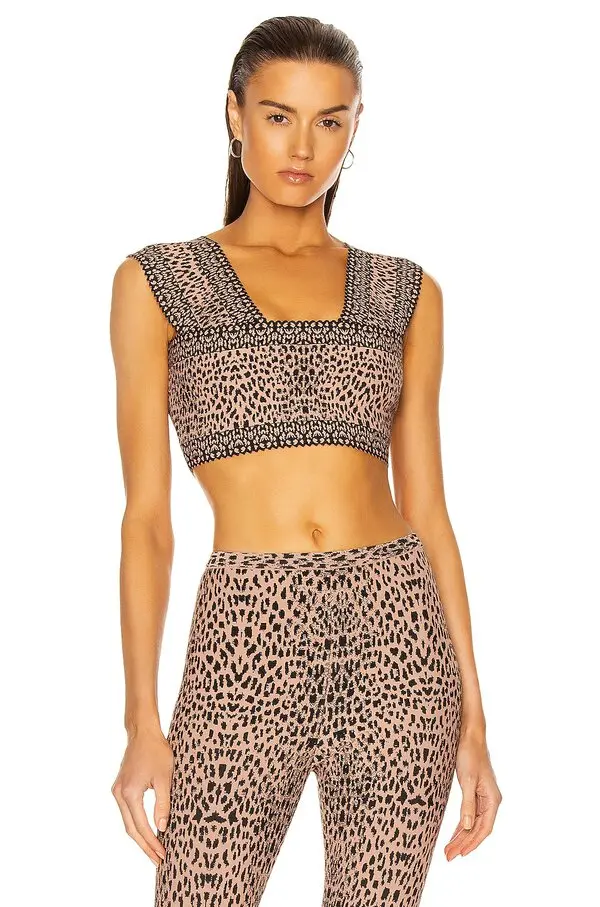 Alaïa Jacquard Fitted Top - Chair & Noir