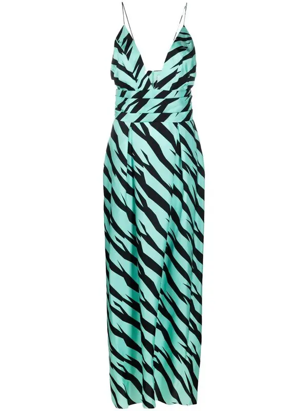 green and black zebra print dress The Geranium Dress in Emerald Roses – V. Chapman main image 0